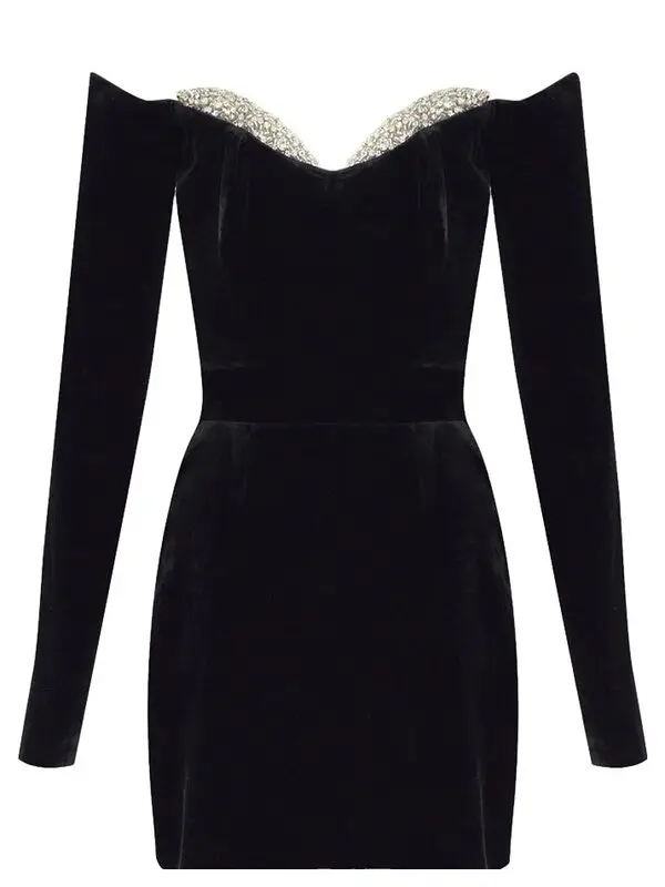 THE NEW ARRIVALS ILKYAZ OZEL Farah Mini Dress - Imperial Noir