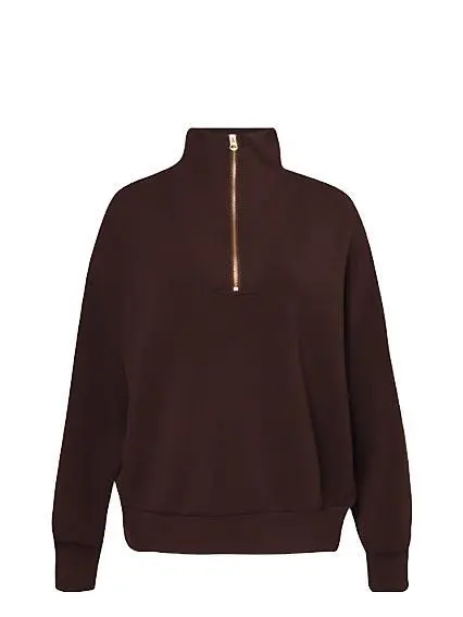 Varley Hawley Half-zip Stretch-woven Sweatshirt - Coffee Bean