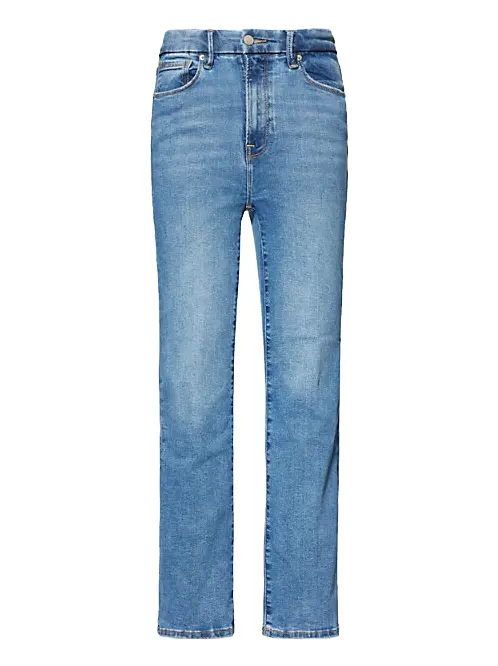 Good American Mid-rise Straight-leg Stretch-denim Jeans - Indigo316