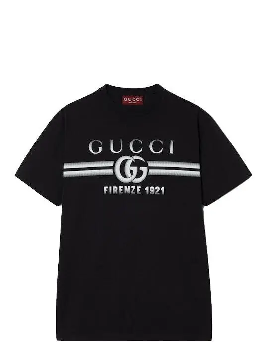 Gucci Cotton Jersey Print T-shirt - Black