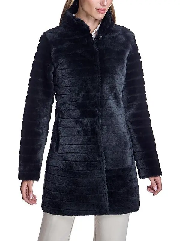 MAXIMILIAN Grooved Shearling Jacket - Black