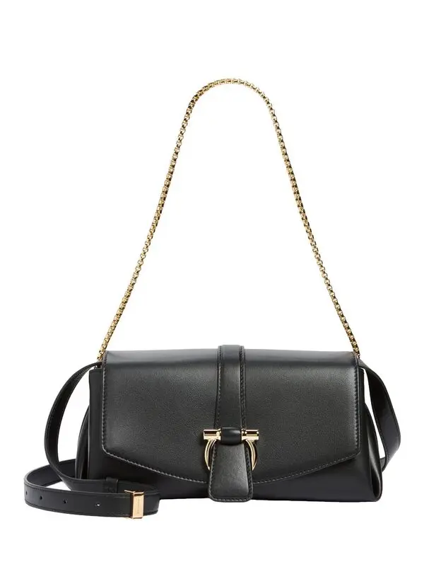 FERRAGAMO Small Flap Crossbody Bag - Nero