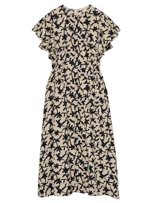 Ulla Johnson Anais Printed Crepe Midi Dress - White