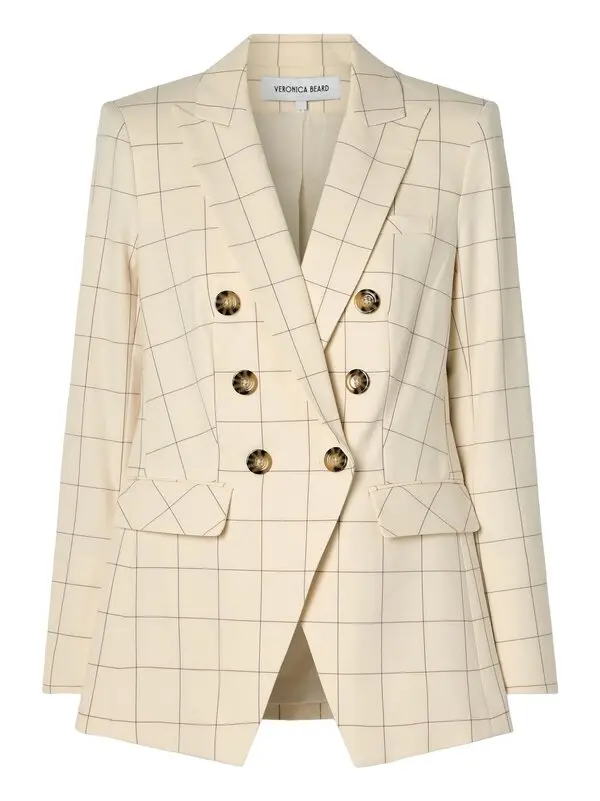 Veronica Beard Charleston Dickey Checked Blazer - Ecru