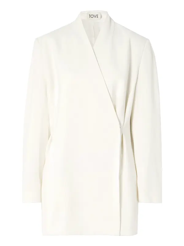 Tove Aldar Crepe Wrap Blazer - Ivory