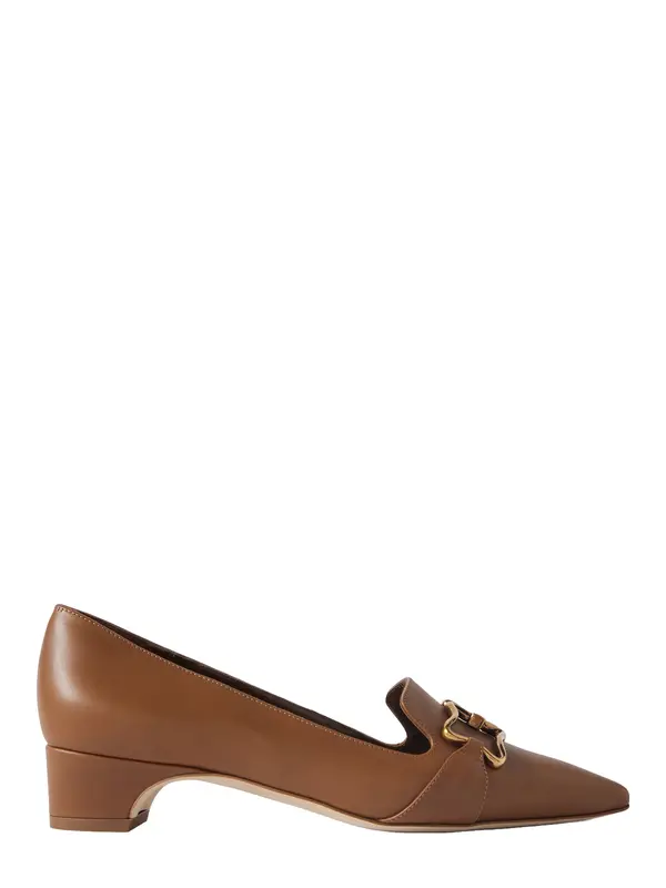 Manolo Blahnik Phoebpla 30 Leather Loafers - Brown