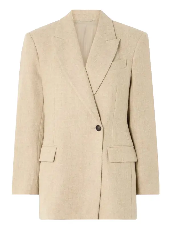Brunello Cucinelli Brushed Alpaca-blend Blazer - Neutrals
