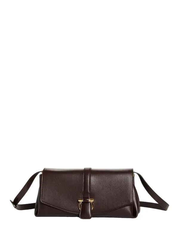 FERRAGAMO Medium Leather Crossbody Bag - Oxblood