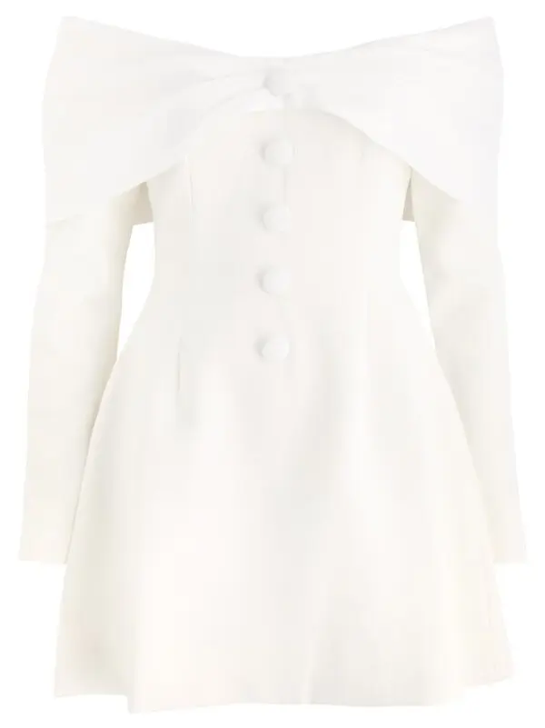 Oddmuse Bow Mini Dress - White