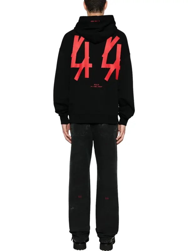 44 LABEL GROUP Logo-print Hoodie - Black