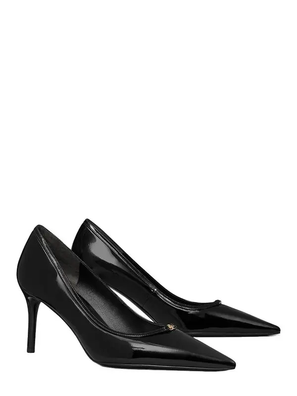 Tory Burch Double T Buckle Leather Pump - Perfect Black