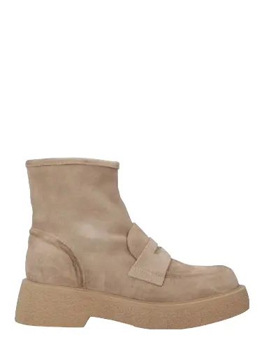 LORIBLU Leather Ankle Boots - Beige