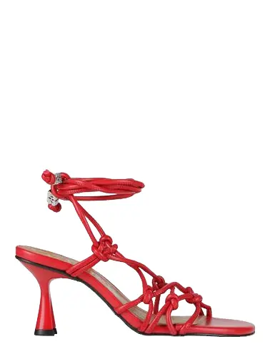 GANNI Embellished Sandals - Red