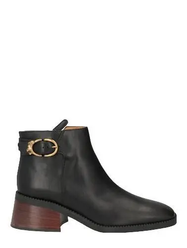 TOD'S Leather Ankle Boots With Buckle - Black