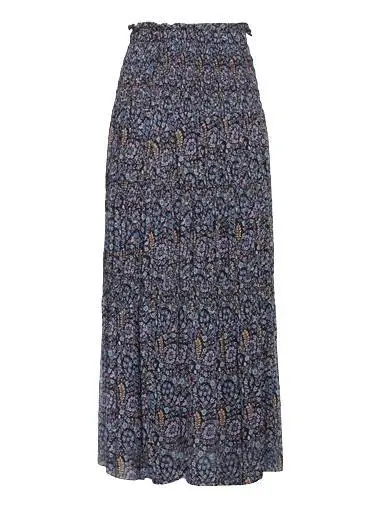 MARANT ETOILE Floral Print Viscose Maxi Skirt - Navy