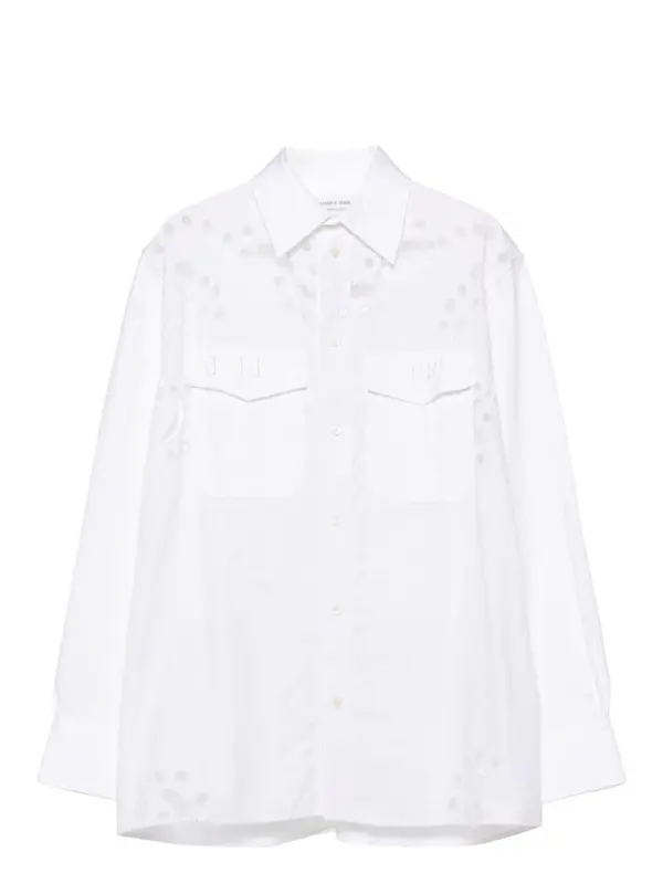 MARINE SERRE Logo-embroidered Shirt - White