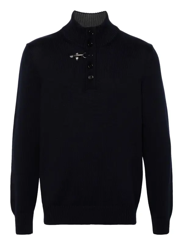FAY Turtleneck Virgin Wool Sweater - Blue