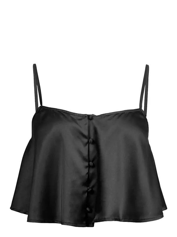 Fleur Du Mal Luxe Flutter Camisole Top - Black