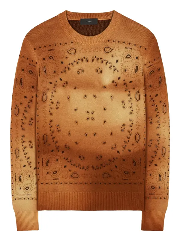 Alanui Paisley-knit Wool Jumper - Brown