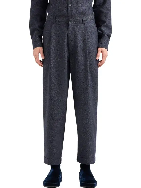Giorgio Armani Pleated Tapered Trousers - Grey