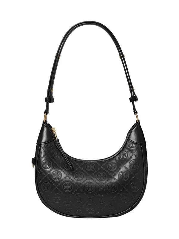 Tory Burch T Monogram Crescent Shoulder Bag - Black