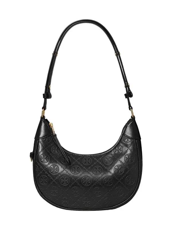 Tory Burch T Monogram Crescent Shoulder Bag - Black