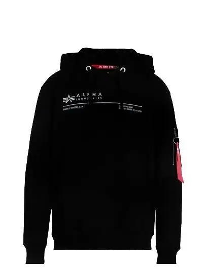 Alpha Industries Hooded Sweatshirt With Brand Logo - Black