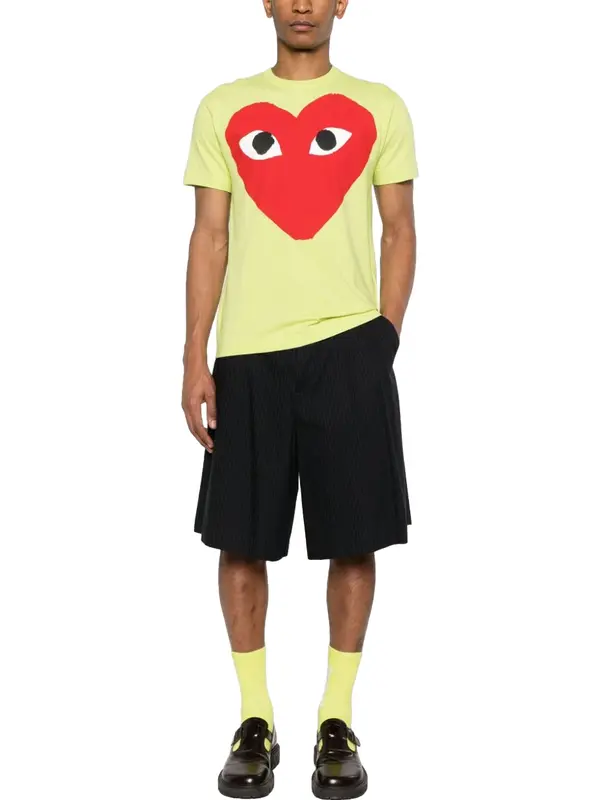 Play Comme Des Garcon Heart-print T-shirt - Green