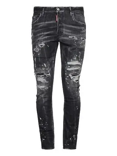 Dsquared2 Jeans In Cotton, Elastomultiester, Elastane And Calfskin - Black