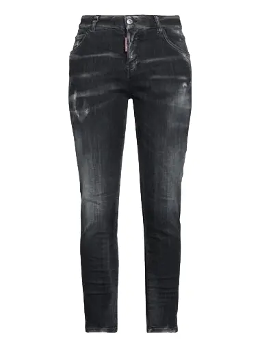 Dsquared2 Jeans With Leather Trims - Black