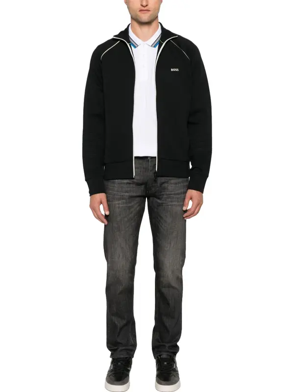 BOSS Piped-trim Detail Track Jacket - Black