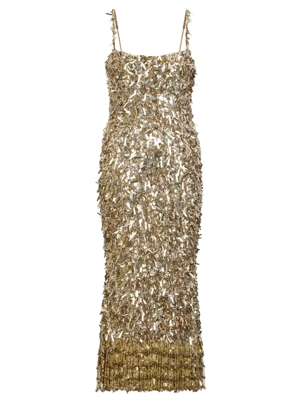 Rachel Gilbert Posie Midi Dress - Gold