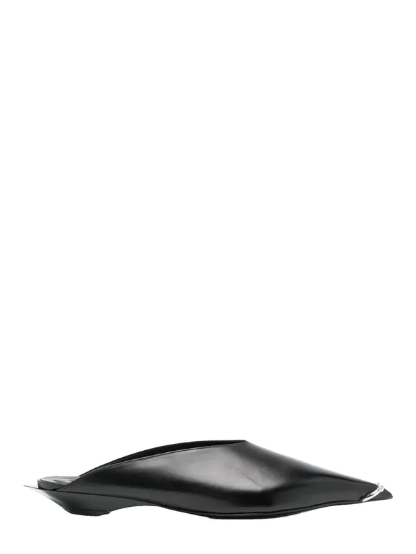 MUGLER 40mm Piercing-detail Mules - Black