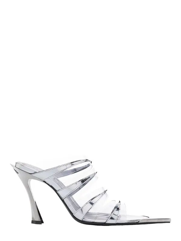 MUGLER 120mm Transparent-straps Sandals - Silver