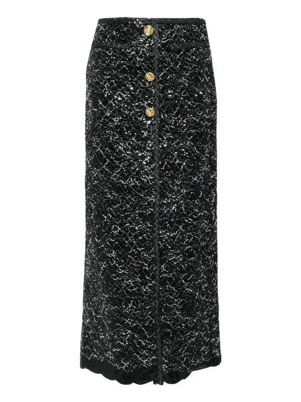 Giambattista Valli Sequin-embellished Skirt - Black