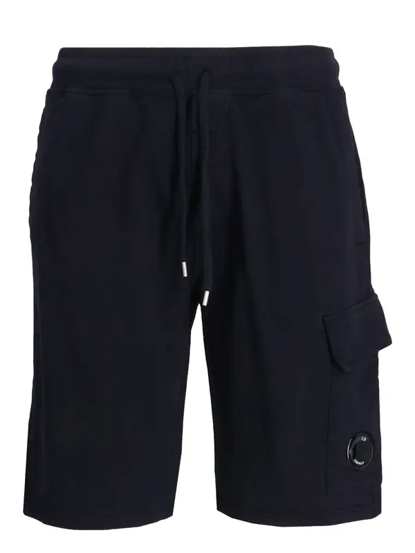 C.P. COMPANY Lens-detail Fleece Track Shorts - Blue