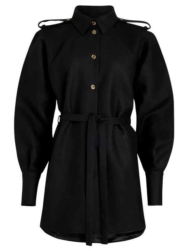 Patou Mini Shirt Dress - Black