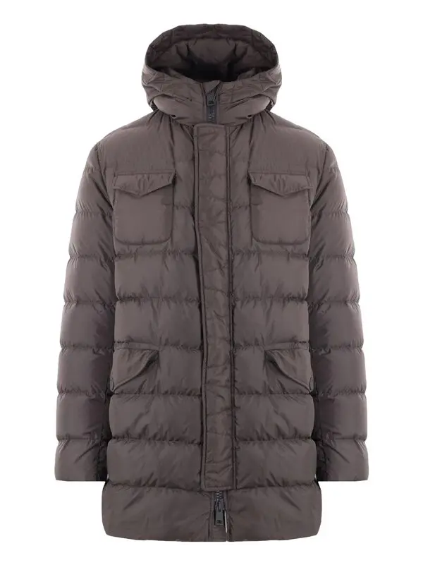 Herno Hooded Padded Coat - Grey