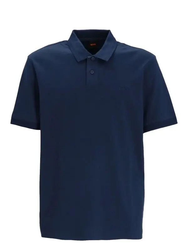 BOSS Logo-embroidered Cotton Polo Shirt - Blue