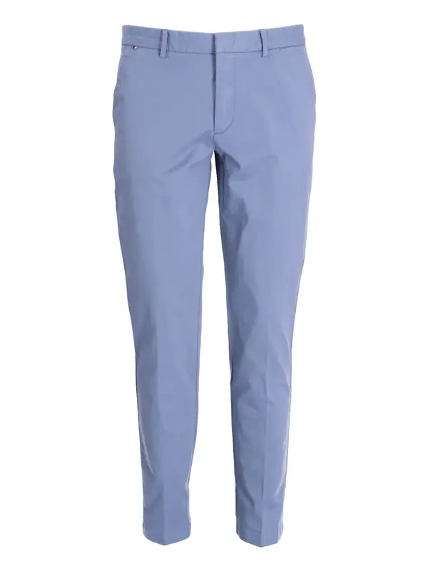 BOSS Kaito Logo-patch Cotton-blend Trousers - Blue