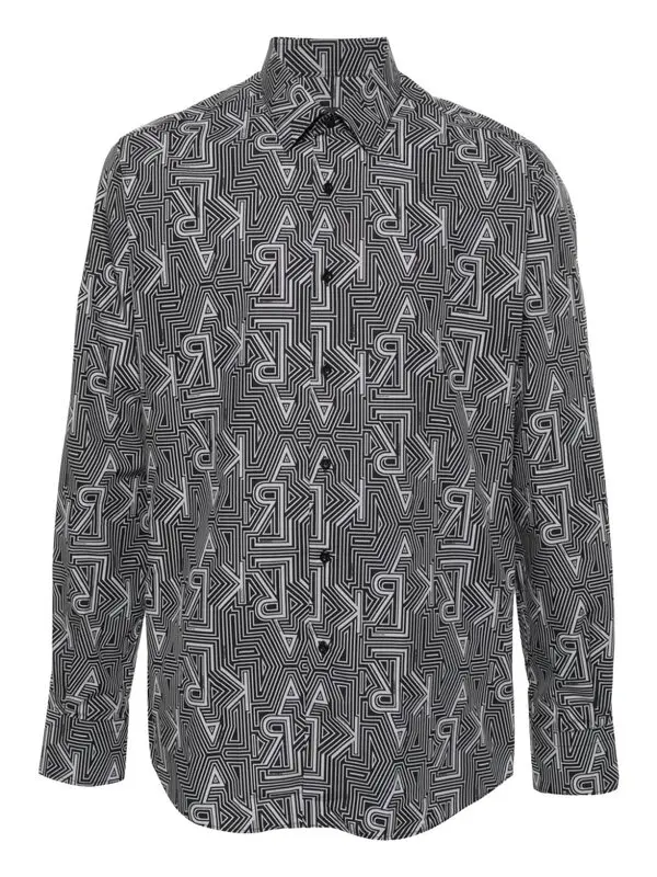 Karl Lagerfeld Logo-print Cotton Shirt - Black