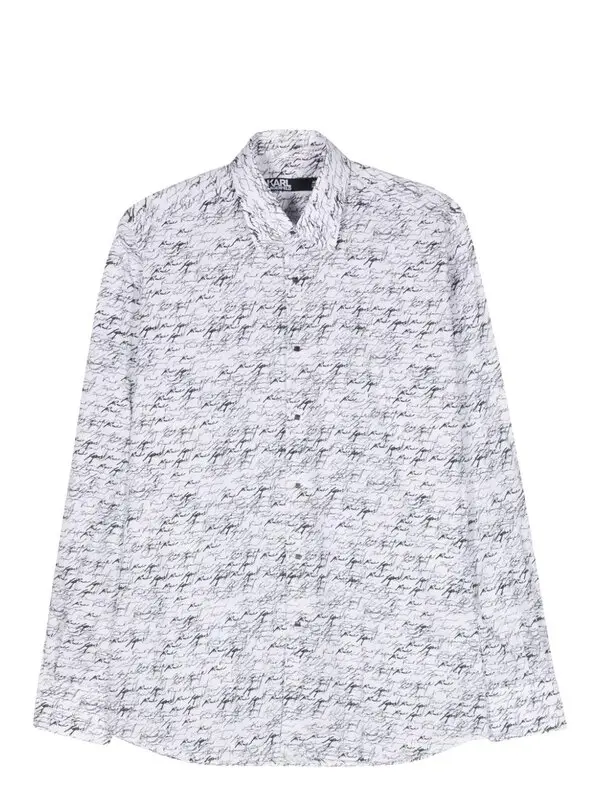 Karl Lagerfeld Logo-print Cotton Shirt - White