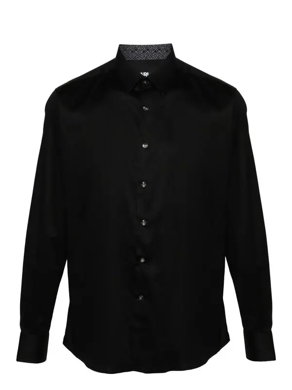 Karl Lagerfeld Long-sleeves Cotton Shirt - Black