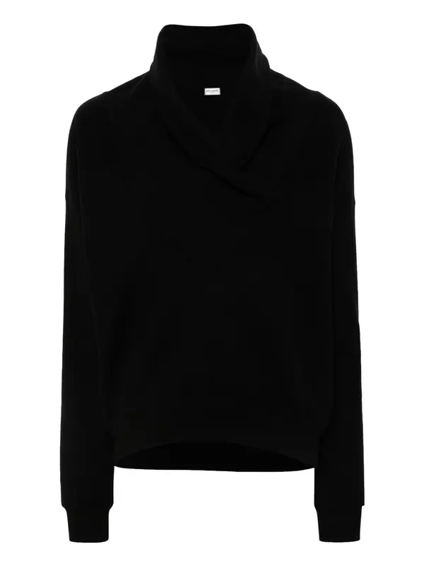 Saint Laurent Cotton Jersey Sweatshirt - Black