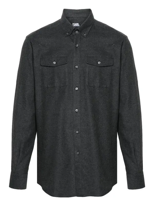 Karl Lagerfeld Felted Cotton Shirt - Grey