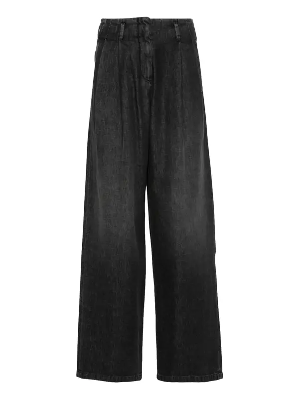 GOLDEN GOOSE Flavia Wide Leg Jeans - Black