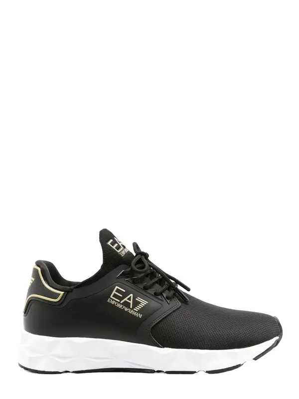 Emporio Armani Logo-print Mesh Sneakers - Black