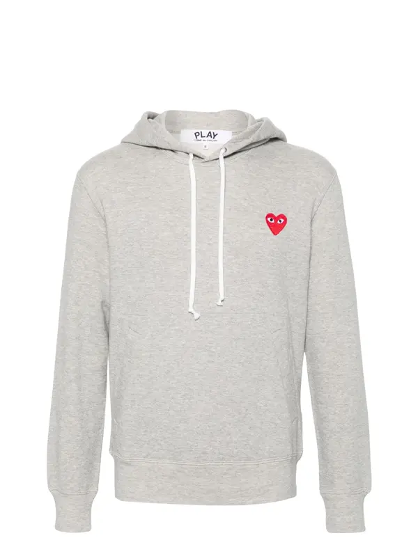 Play Comme Des Garcon Comme Des Garçons Heart-patch Hoodie - Grey