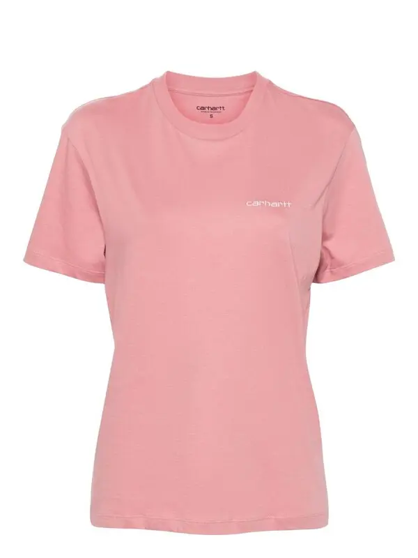 Carhartt Work In Progress Script Embroidery T-shirt - Pink