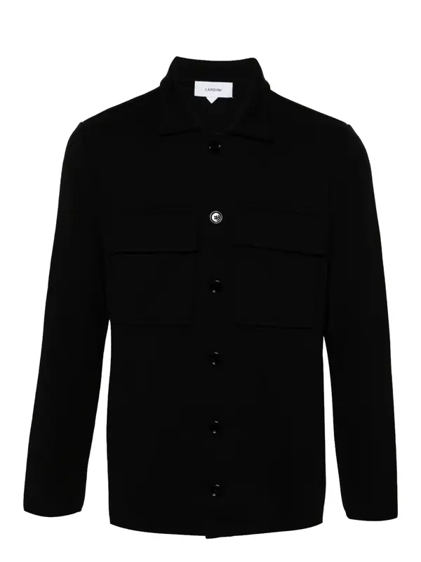 LARDINI Virgin Wool Cardigan - Black